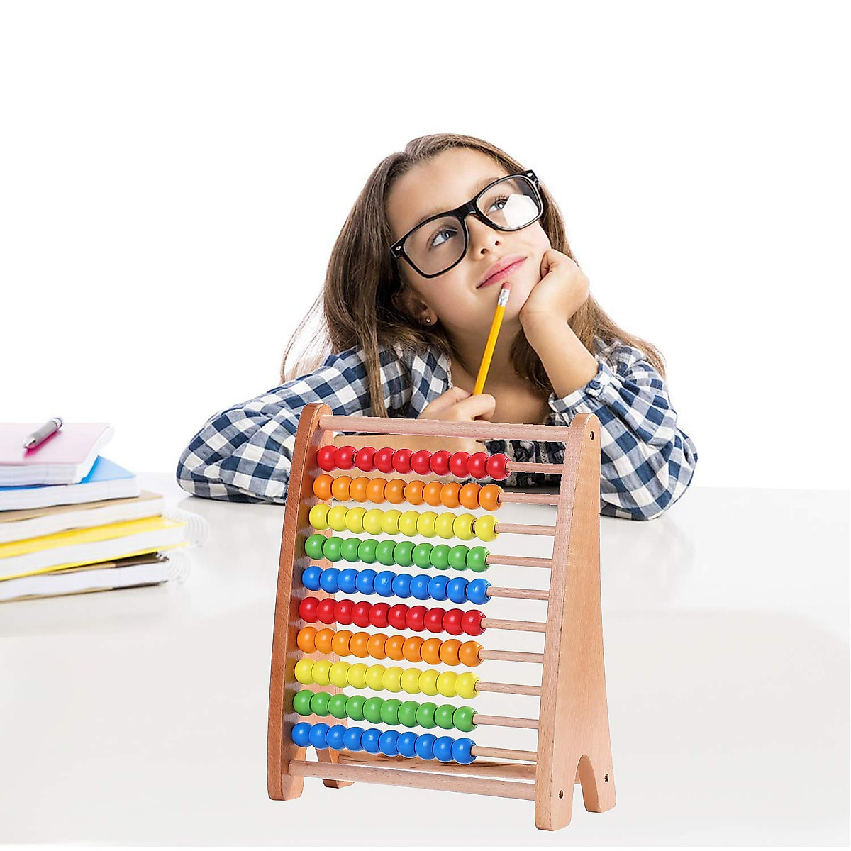 Wondertoys Wooden Abacus Educational Counting Frames Toy 100 Beads Math Tool Baby Abacus for Kids Montessori Gifts Abaco Matematicas para Niños