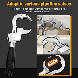 LHCDQSKCW Universal Adjustable Double-ended Wrench, Multifunctional Bathroom Wrench, Crescent Wrench for Disassembly & Assembly Sets, Hand Tool for Water Pipe Repair & Home Accessories