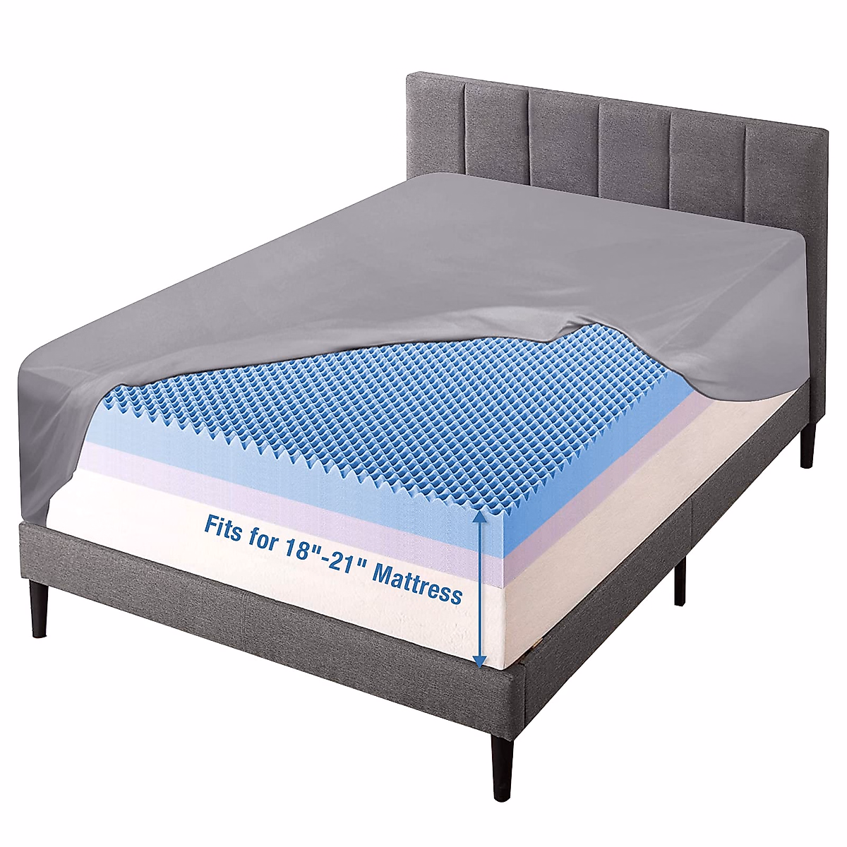 Bedecor Extra Deep Pocket Queen Fitted Sheet Only for 18 to 21 Inch Super Thick Mattress That Stay Tight,All Around Elastic Bottom,Doesn't Pop Off