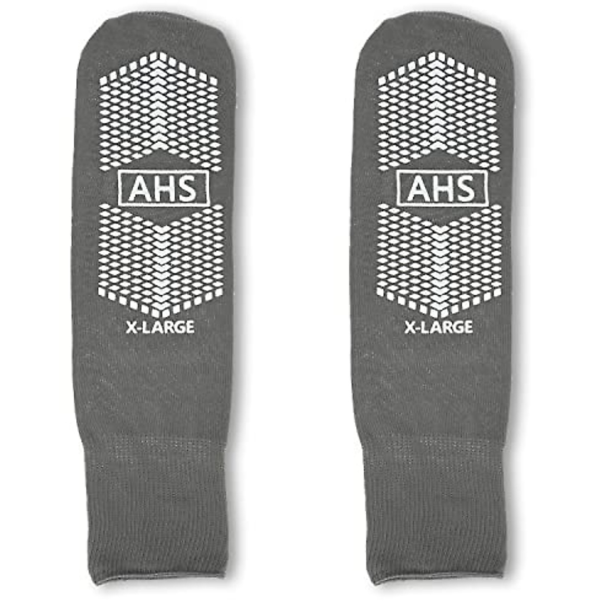AHS American Hospital Supply Hospital Slipper Socks Grip Socks with Elastic Cuff Grip Socks for Women and Men Slipper Socks Gray | X-Large (Pack of 6)