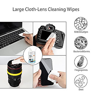 Monitor Wipes, Pre-Moistened Computer Screen Wipes for Electronics, Computer Monitor Cleaning Wipes for Eyeglasses, Tablets, Camera Lenses, Laptop, Screen Cleaner Wipes for Phones, TV, LCD