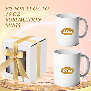 Ctosree 50 Pcs Gift Boxes for Sublimation Mugs, Mug Boxes for Shipping Exhibition Boxes for 11oz, 12oz, 15oz Sublimation Mugs Blank Mug Box Cups Gift Wrapping (White)