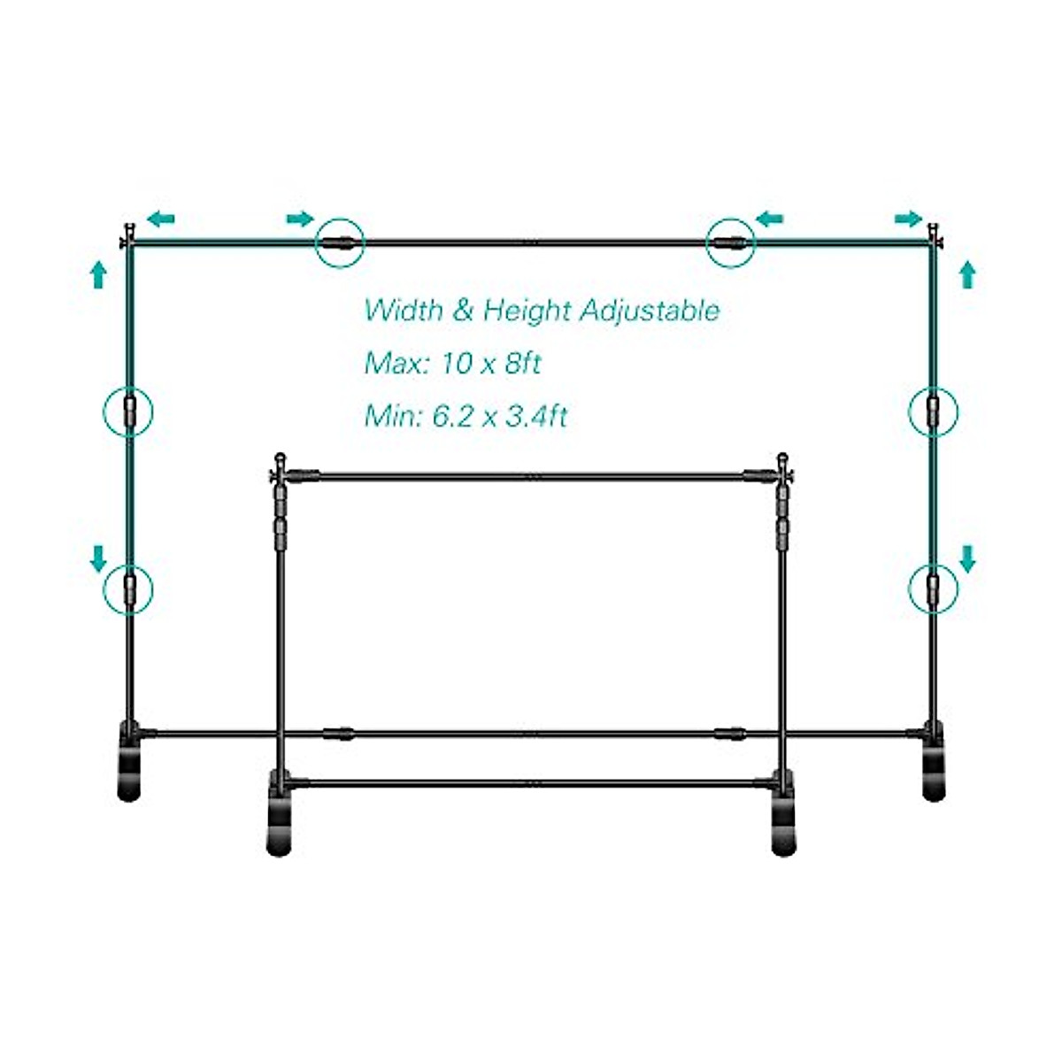 EMART 10 x 8ft (W X H) Photo Backdrop Banner Stand - Adjustable Telescopic Tube Trade Show Display Stand, Step and Repeat Frame Stand for Professional Photography Booth Background Stand Kit