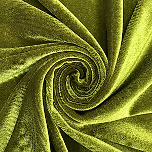 Princess Light Olive Green Polyester Spandex Stretch Velvet Fabric for Bows, Head Wraps, Top Knots, Scrunchies, Clothes, Costumes, Crafts