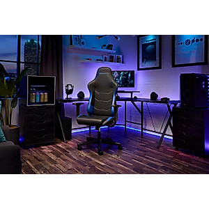 RESPAWN 110 Gaming Chair - Gamer Chair PC Computer Chair, Ergonomic Gaming Chairs, Office Chair with Integrated Headrest, Gaming Chair for Adults 135 Degree Recline with Angle Lock - Blue