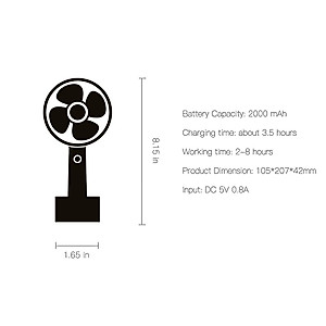 Portable Handheld Fan, Personal Small Mini Battery Operated Desk Fan for Bedroom Camping Outdoor Office Travel (Sakura pink)