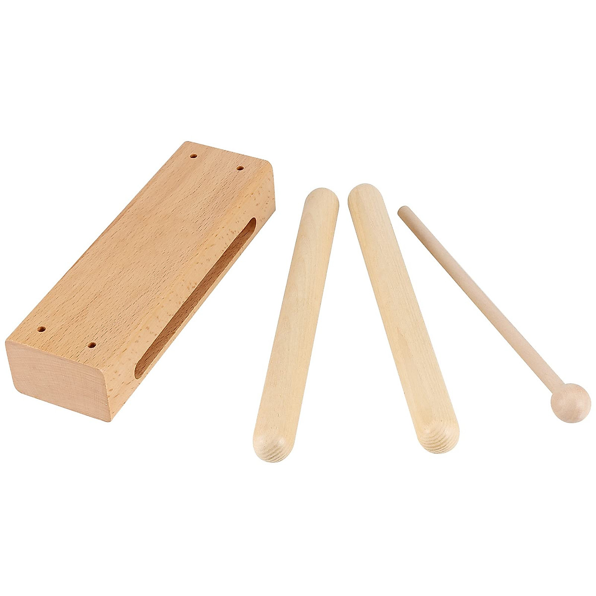 SEHOI 2 Pack 7 Inches Wood Rhythm Block, Musical Wood Block Percussion Instrument with Mallet, Solid Hardwood Percussion Rhythm Blocks for Creating Loud and Resonant Tone