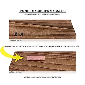 Cangshan TV2 Series 1022964 Swedish 14C28N Steel Forged 5-Inch Tomato/Cheese Knife and Wood Sheath Set