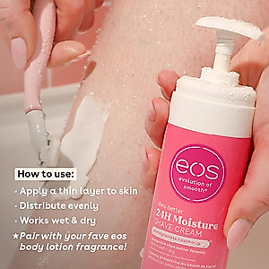 eos Shea Better Shaving Cream for Women- Pomegranate Raspberry, 24-Hour Hydration, Skin Care & Lotion with Shea Butter, 7 fl oz, 3-Pack