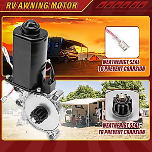 Fexhull RV Awnings Motor Fit for Universal Motor | Fit for Solera Power Awnings with Dual Connectors, 75-RPMm and 12-Volt DC, Replace# 266149