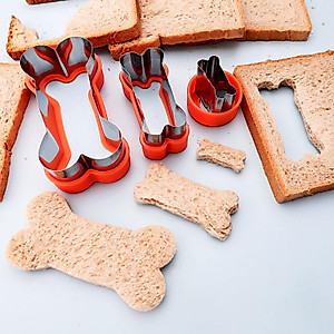 Dog Cookie Cutters Set 3 Piece -3 Different Sizes Of Dog, Bone, and Paw Print Cookie Mold Dog Bone Cutters Stainless Steel Shaped Cutters for Homemade Treats,Cakes and Cookies