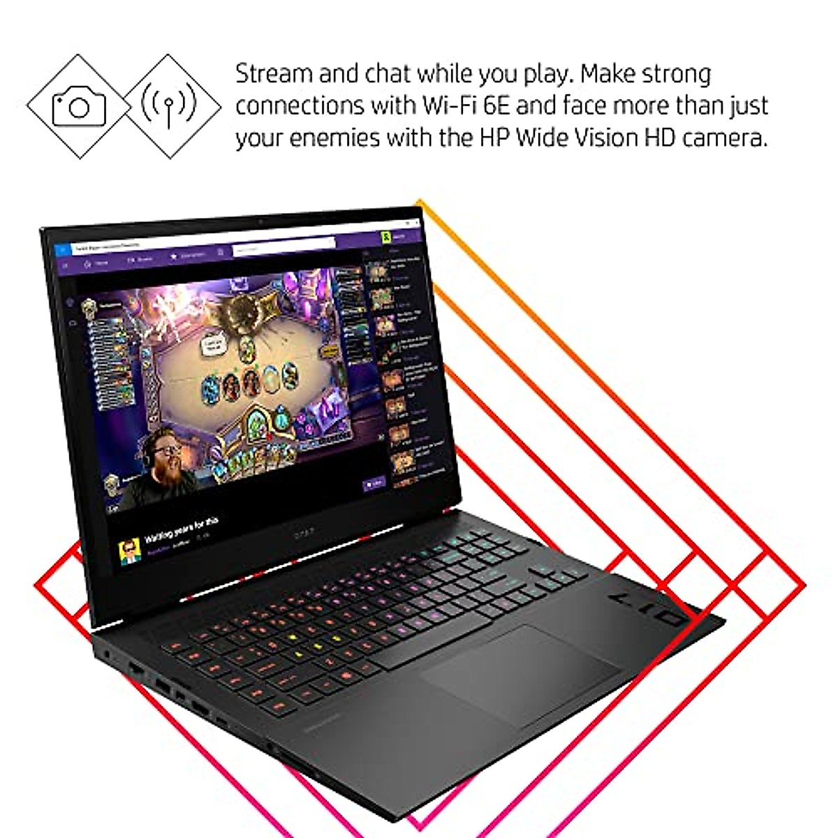HP OMEN 17 inch Laptop, FHD 144Hz Display, 7ms Response Time, Intel Core i7-13700HX, 16 GB RAM, 512 GB SSD, NVIDIA GeForce RTX 4060 GPU (8 GB), Windows 11 Home, 17-cm2010nr (2023), Black