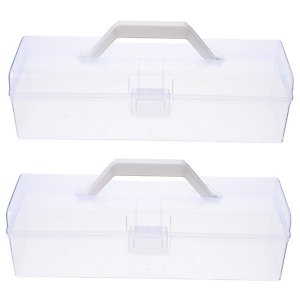 SHINEOFI 4 Pcs Calligraphy Tool Box Clear Pencil Case Large Clear Storage Bins Containers with Lids Sundries Storage Case Painting Tools Storage Case Storage Cases Toolbox Plastic