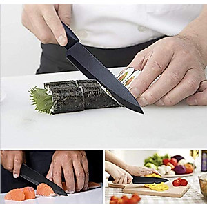 Kitchen Ceramic Knife Set Professional Knife With Sheaths, Super Sharp Rust Proof Stain Resistant (6" Chef Knife, 6" Bread Knife, One Peeler)