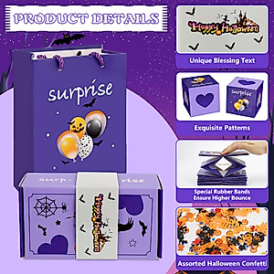 Halloween Surprise Gift Box Explosion, Happy Halloween Exploding Gift Box, Funny Money Box for Cash Candies Gift, for Kids Women Men Best Friend Girlfriend Wife Sister