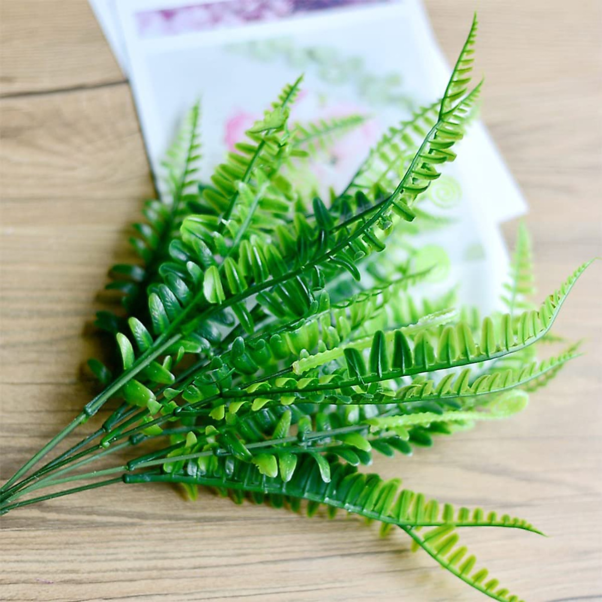 SzJias Artificial Ferns for Outdoors Fake Fern Plants Faux Boston Fern Plant for Room Home Garden Decor (4 Pcs)