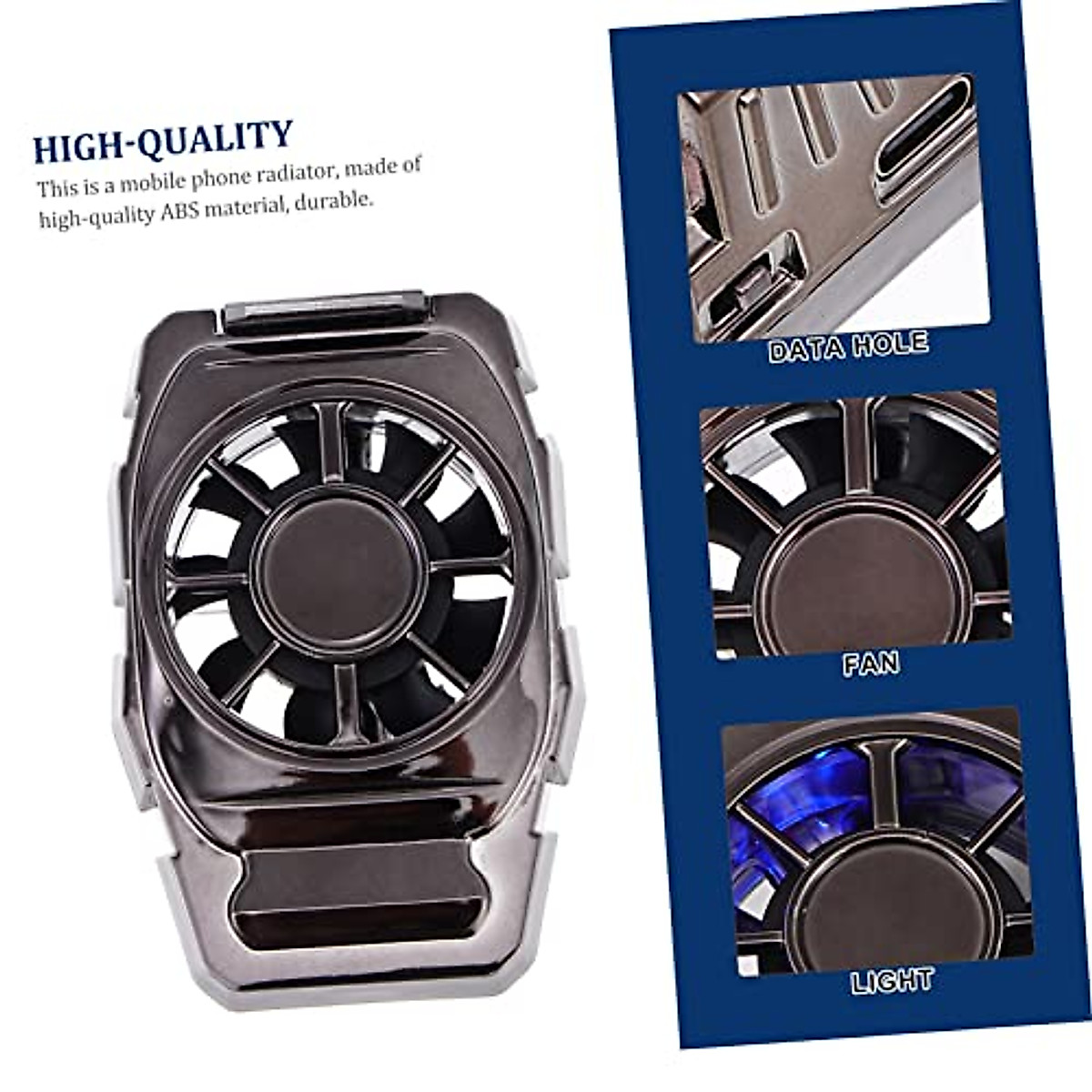WOONEKY Radiator Reduction Cooling Practical Noise for Cellphone Live Cooler Streaming Portable Game Device Cretaive Outdoor Gaming Fan Professional Mini Smartphone Handle Cell Phone