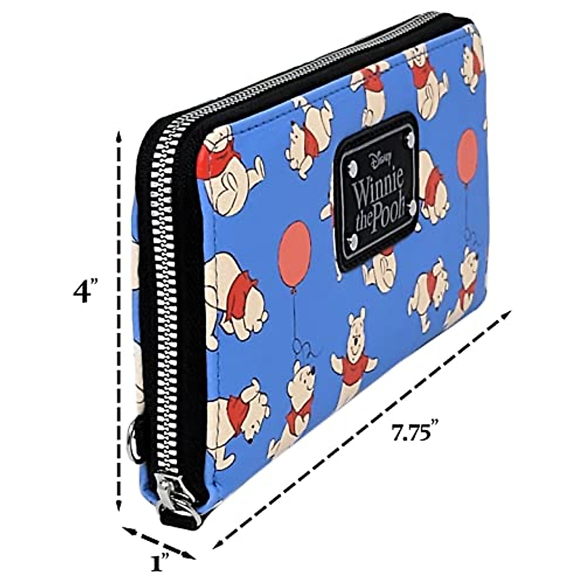 Disney Wallet Wristlet Zip Clutch Faux Leather (Winnie the Pooh Blue)