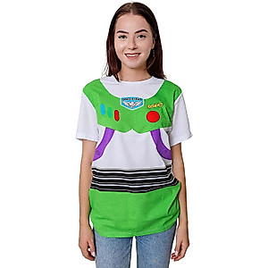 Toy Story Buzz Lightyear Astronaut Costume Adult T-Shirt(MD, White)