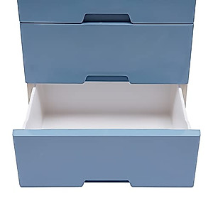 MhdunueSK 5 Layer Drawer Storage Cabinet,19 Inch Storage Cabinet on Wheels Storage Cabinet, 6 Drawers Storage Cabinet with Wheels,Suitable for Bedroom,Living Room,Bathroom Plastic(blue)