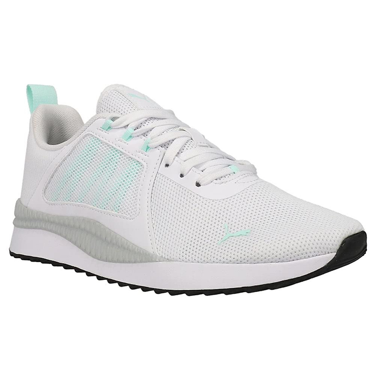 PUMA Womens Pacer Net Cage Lifestyle Running Shoes White 8.5 Medium (B,M)