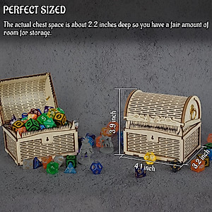 DND Mimic Chest Box Wood Laser Cut Dice Storage Case Perfect for Dungeons and Dragons, Board Game, Tabletop RPG and Gaming Accessories