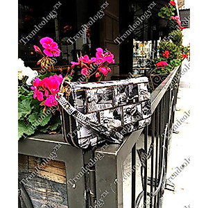 Michelle Obama Magazine Print Double Zipper Single Zipper Patent Wristlet Wallet Cellphone Wallet Roomy Wrist Wallet