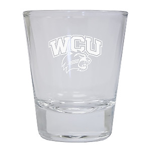 R and R Imports Western Carolina University Etched Round Shot Glass Officially Licensed Collegiate Product