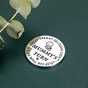 Christmas Stocking Stuffers for Him Her New Parent Gifts for Mom Dad Funny Decision Coin for Pregnancy Women Fate New Baby Boys Girls Shower Gifts Wife Husband Mother’s Day Father’s Day Double-Sided