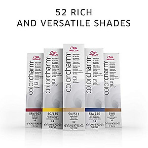 WELLA colorcharm Permanent Gel, Hair Color for Gray Coverage, 5WV Cinnamon
