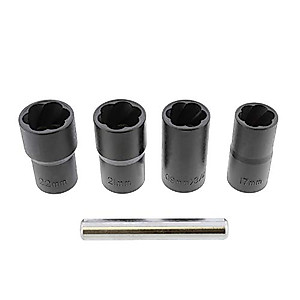 ABN Twist Socket Set Lug Nut Remover Extractor Tool - 5 Piece Metric Bolt and Lug Nut Extractor Socket Tools