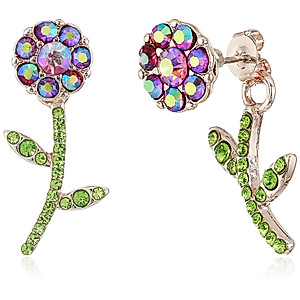 Betsey Johnson Flower Front Back Earrings-Jackets