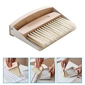 Hemoton 1 Set Small Broom Dustpan Brooms Pet Cage Broom Brush Dustpan Desk Top Dustpan Car Cleaning Tools Pets House Cleaning Brush Sofa Child Desktop White Iron Keyboard Brush
