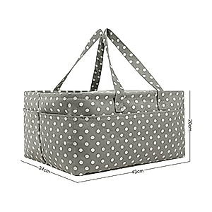 ISENSHI Baby Diaper Caddy Organizer, Large Car Travel Diaper Caddy Organizer Storage Basket for Boy Girl, Portable Holder Tote Bag for Changing Table Car Travel