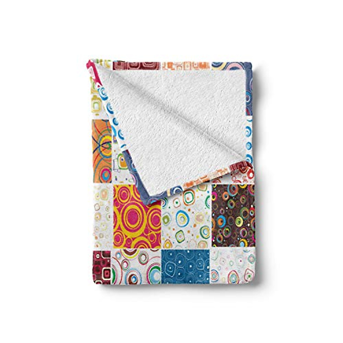 Ambesonne Retro Throw Blanket, Big Patchwork of Different Patterns Traditional Classical Old Fashioned, Flannel Fleece Accent Piece Soft Couch Cover for Adults, 70" x 90", Multicolor