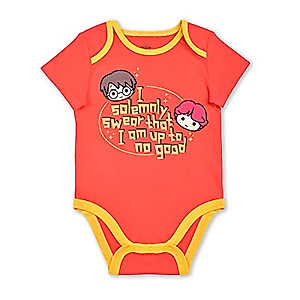 WARNER BROS’ Harry Potter 3 Pack Short Sleeve Creeper Bundle for Boys, Baby’s Bodysuit Set, Size 6M