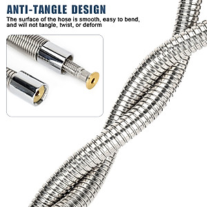 45" Commercial Sink Sprayer Hose, 45 Inch Pre Rinse Hose with Stainless Steel Spring & Heat Resistant Handle, Sink Hose Spring Replacement for Commercial Restaurant Industrial Kitchen Sink Faucet