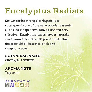 Aura Cacia Certified Organic Pure Eucalyptus Essential Oil | 0.25 fl. oz. | Eucalyptus radiata