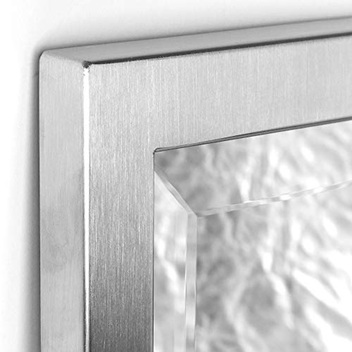 Head West Stainless Steel Frame Brushed Nickel Bathroom Mirror - Beveled Edge Vanity Mirror for Wall and Living Room Decor - Equipped with Z-Bar Bracket for Vertical & Horizontal Mounting - 24" x 30"