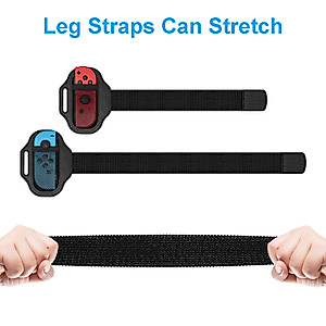 FASTSNAIL 2 Packs Leg Strap Compatible with Nintendo Switch Sports/Ring Fit Adventure, 2 Sizes Adjustable Velcro Straps Compatible with Nintendo Switch & OLED Model Controller Games Accessories