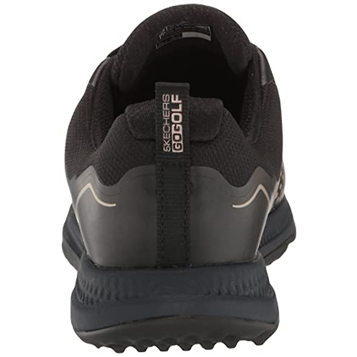 Skechers Women's Go Elite 5 Arch Fit Waterproof Golf Shoe Sneaker, Black/Rose Gold Sport, 5.5