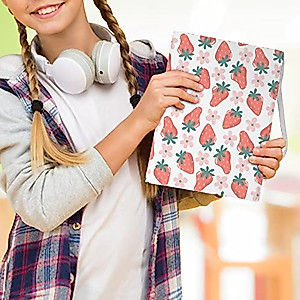 YEXIATODO Strawberry Stretchable Book Covers Funny Paperback Book Cover Fits Most Hardcover Textbooks up to 9x11 Adhesive-Free Nylon Fabric School Book Protector for Primary Secondary