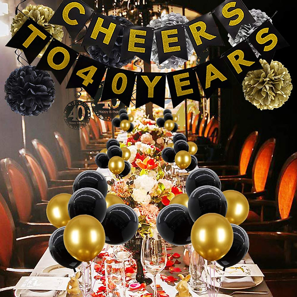 NORTHERN BROTHERS 40th Birthday Decorations Men 40th Birthday Party Decorations Cheers to 40 Years