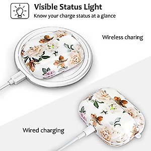 AirPods Pro 2nd Generation/1st Generation Case-KOREDA Cute Printed Design Hard Case for Airpods Pro 2, Shockproof Protective Cover for Airpods Pro Case (2022/2019) with Keychain for Girls Women Men