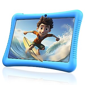 MOOKIA Kids Tablet 10 inch Android 13 Tablet for Kids 3-12 Quad Core 3+32GB Dual Camera GMS Certified WiFi Tablet Parental Control with Drop-Proof Case