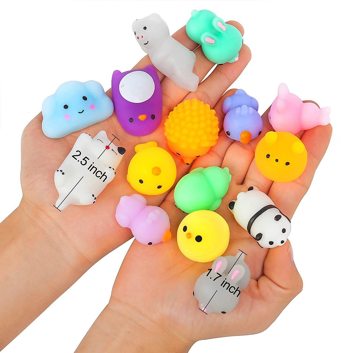 YIHONG 72 Pcs Kawaii Squishies, Mochi Squishy Toys for Kids Party Favors, Mini Stress Relief Toys for Christmas Party Favors, Classroom Prizes, Birthday Gift, Goodie Bag Stuffers