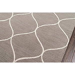 Momeni Rugs Newport Collection, 100% Wool Hand Tufted Loop Cut Contemporary Area Rug, 9' x 12', Grey