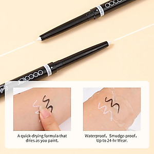 Docolor Eyeliner Gel Pen Ultra-Pigmented Waterproof Smudge-proof Gel Eye Liner Pencil, White