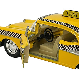 KiNSMART 1957 Chevy Bel Air Coupe Classic 🚖 Taxi Cab 5" 1:40 Scale Die Cast Metal Model Toy Car