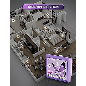 LOHAS Butterfly Night Light for Kids [2-Pack], Girls LED Wall Decor, Plug into Wall Lights, Dusk-to-Dawn Sensor, Cute Nursery Plug in Nightlight, for Kids Room, Bathroom, Bedroom Décor, Children Gift